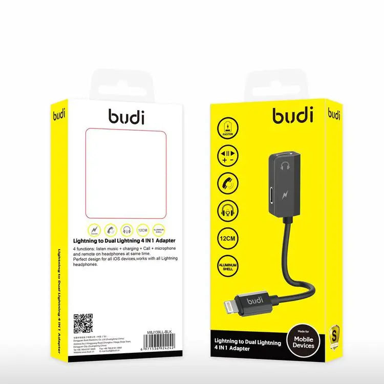 Budi Lightning to Dual Lightning Adapter Jack Connector 12CM – Phone Finity